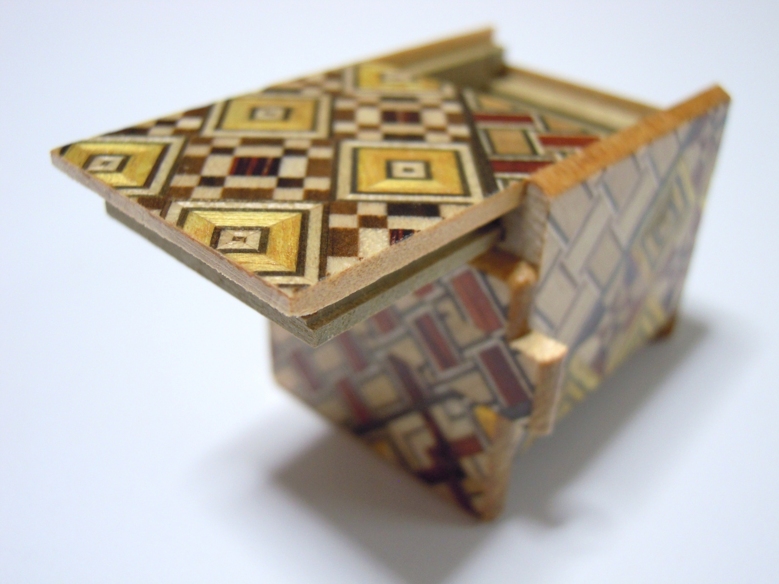Smallest 12 steps Yosegi 1 sun Japanese puzzle box Himitsu-bako - OKA ...